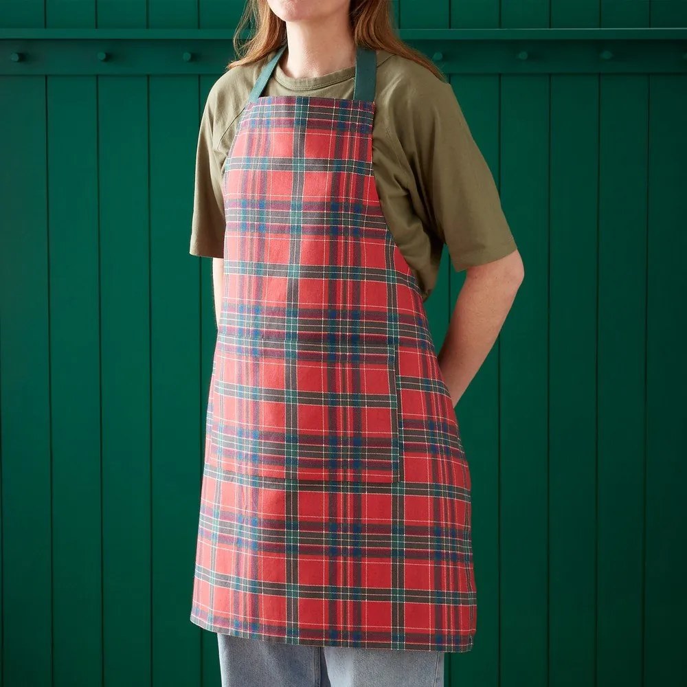 Bavlněná zástěra s vánočním motivem Christmas Tartan Check – Catherine Lansfield