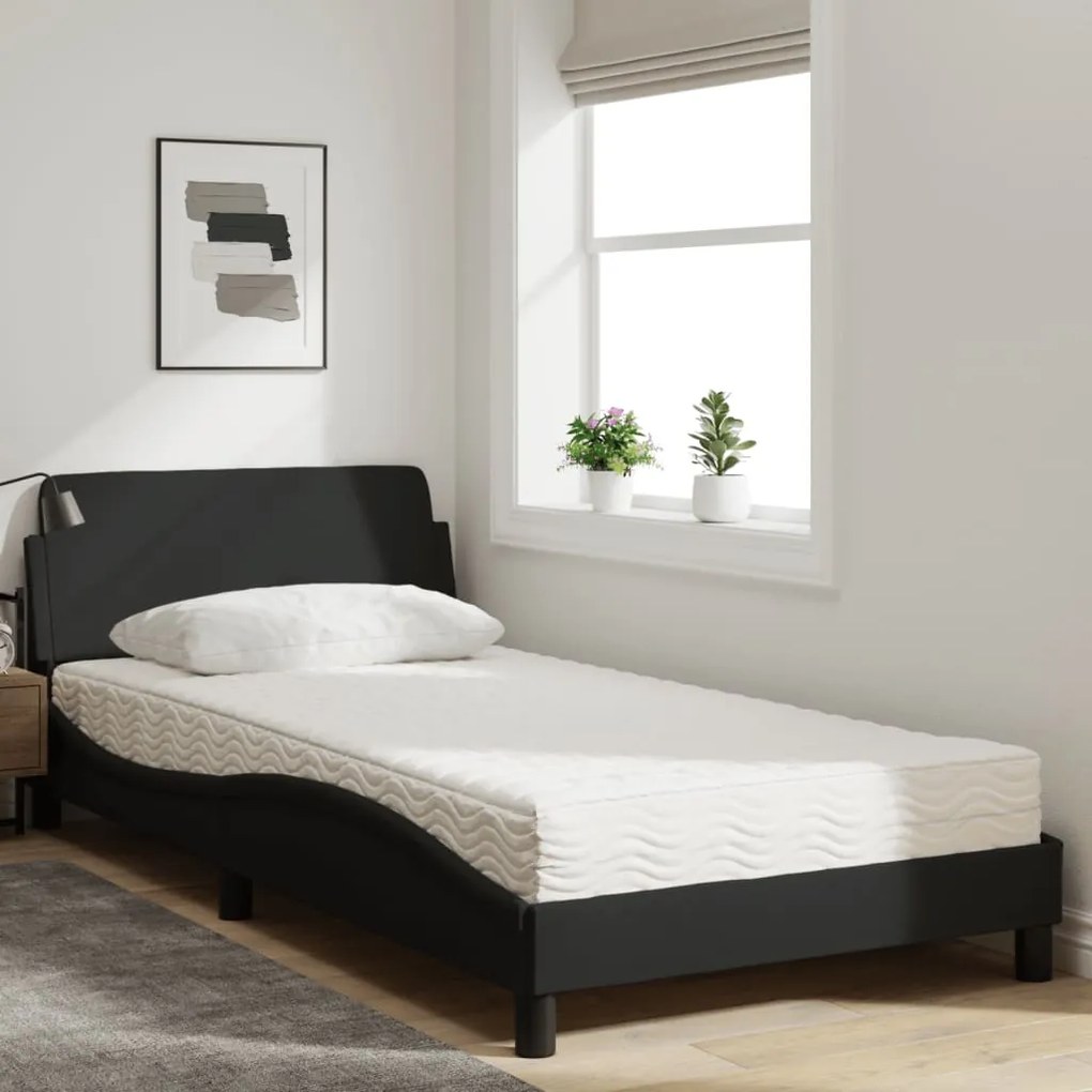 Postel s matrací Dover černá 100 x 200 cm textil 3208346