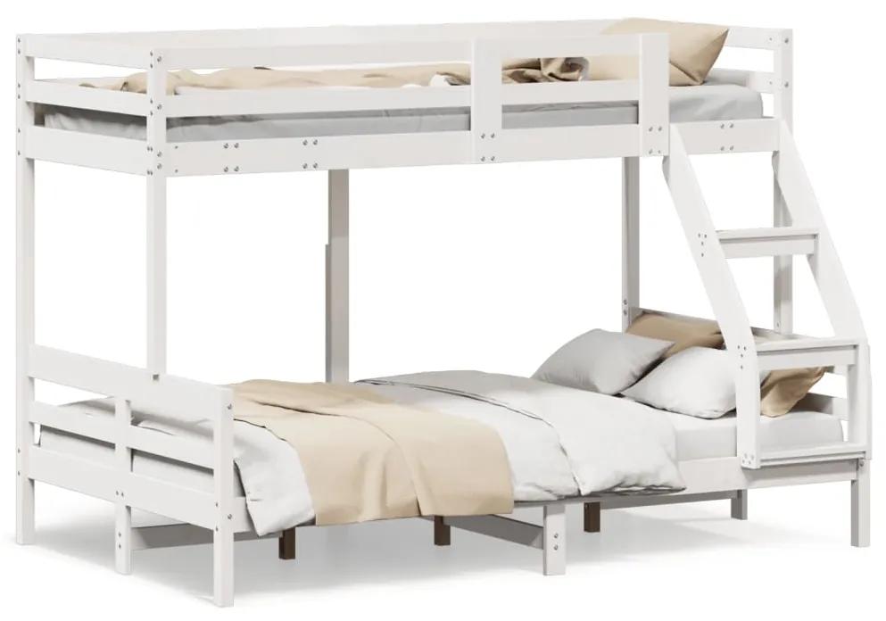 Patrová postel 80 x 200/120 x 200 cm bílá masivní borové dřevo,  3207178