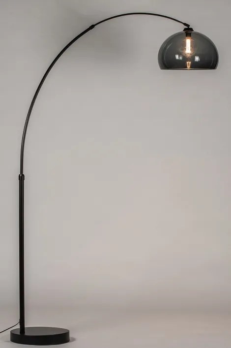 Stojací oblouková lampa Adamo Deep Grey Smoke