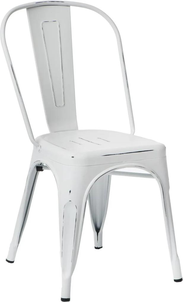 Culty Bílá jídelní židle Tolix s patinou