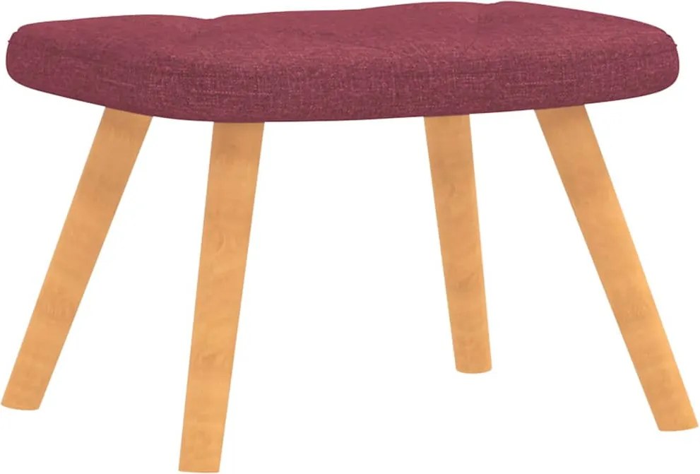 Relaxační křeslo se stoličkou vínové textil 327542