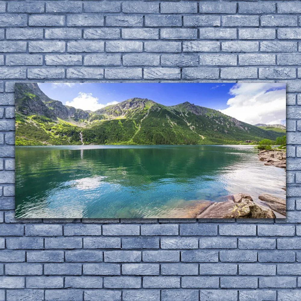 akrylový obraz Hora Jezero Krajina 120x60 cm