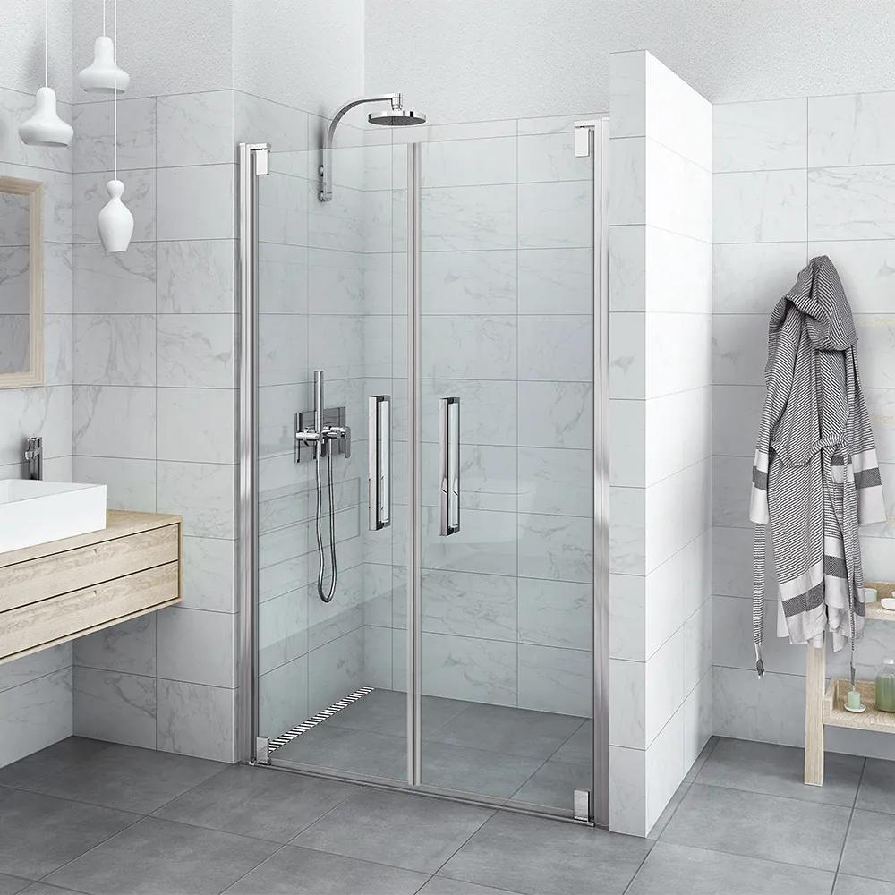 Roth Dvoukřídlé sprchové dveře HI 2B2 pro instalaci do niky Varianta: šířka: 120 cm - (HI 2B2 1200 - HI 2B2 12020 VPE), Barva profilů a typ výplně: profily: brillant, výplň: transparent