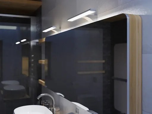 Koupelnové nástěnné LED svítidlo Panlux ELESAR PN12300004 8W IP44 4000K stříbrná