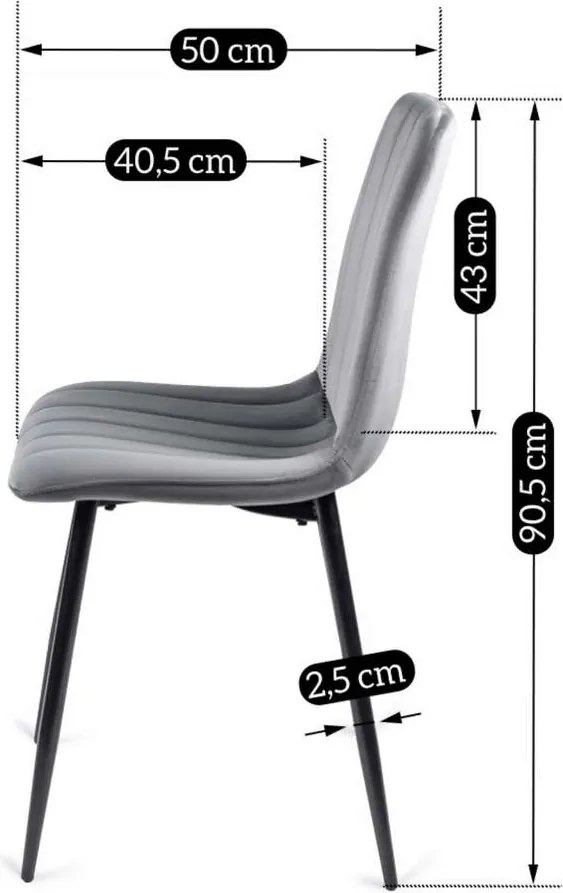 Jídelní židle Vabo Velvet, šedá