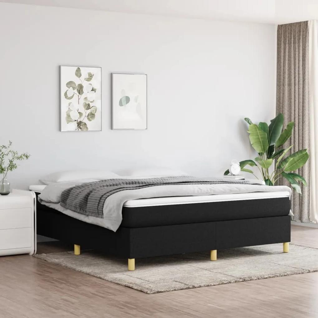 Box spring postel s matrací černá 160x200 cm textil,  3144532