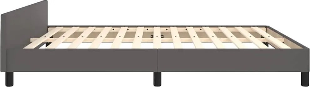 Rám postele s čelem šedý 160x200 cm umělá kůže 3125461