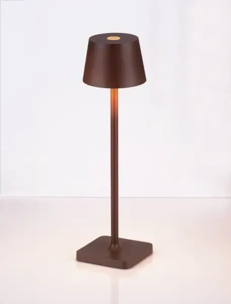 Venkovní stolní lampa Deck hnědá