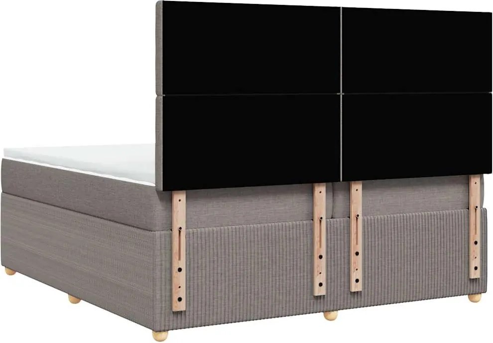 Box spring postel s matrací taupe 200x200 cm textil 3292181