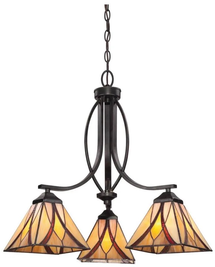 Elstead QZ-ASHEVILLE3 - Lustr na řetězu Tiffany ASHEVILLE 3xE27/60W/230V