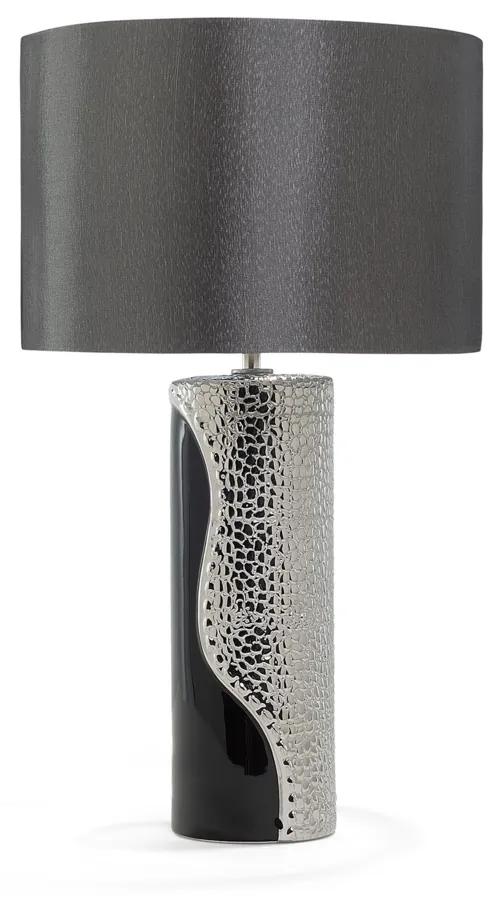 Černá a stříbrná stolní lampa na noční stolek - AIKEN