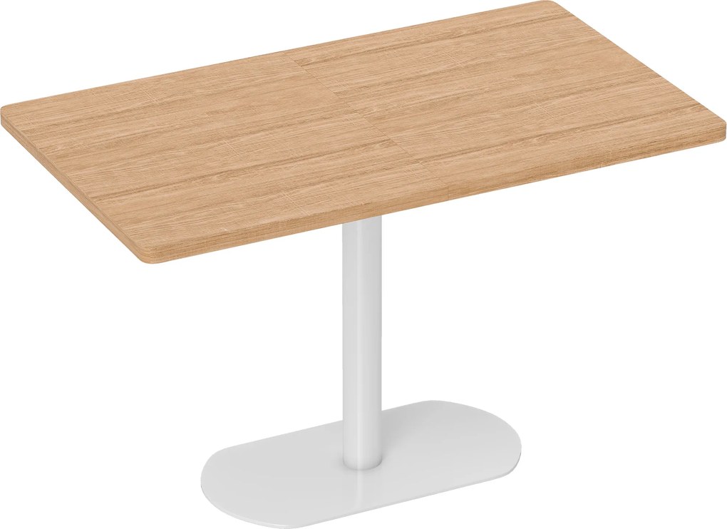 HOMCOM obdélníkový jídelní stůl pro 6 osob, 120 x 70 x 75 cm, kuchyňský stůl s podstavcem a tlustou deskou, dub bílý