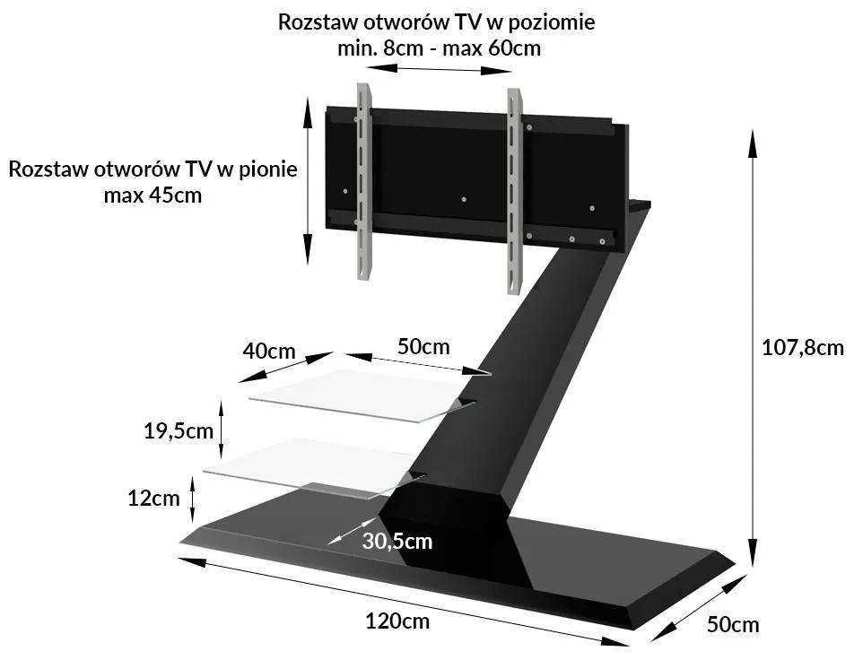 Televizní stolek VENTO (bílá lesk)