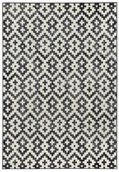 Hans Home | Kusový koberec Capri 102544, bíločerný - 200x290