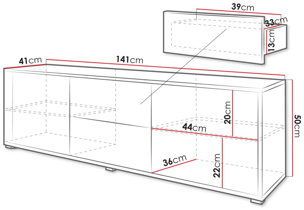 Televizní stolek FILA - kašmír