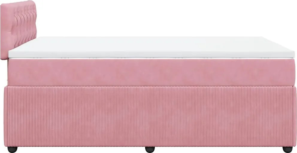 Box spring postel s matrací růžová 120x190 cm samet 3289997