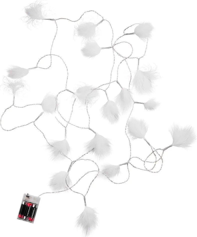 FEATHERS LED Světelný řetěz s USB peříčka 20 světel