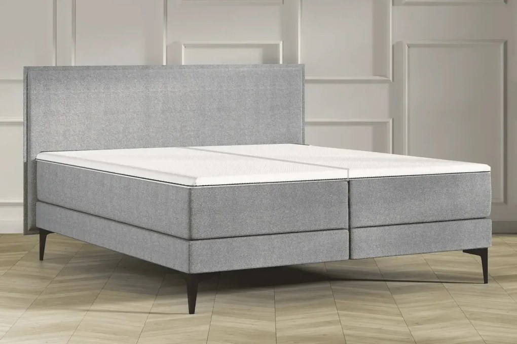 Šedá kontinentální postel Emma Elite boxspring Komfort 200x180
