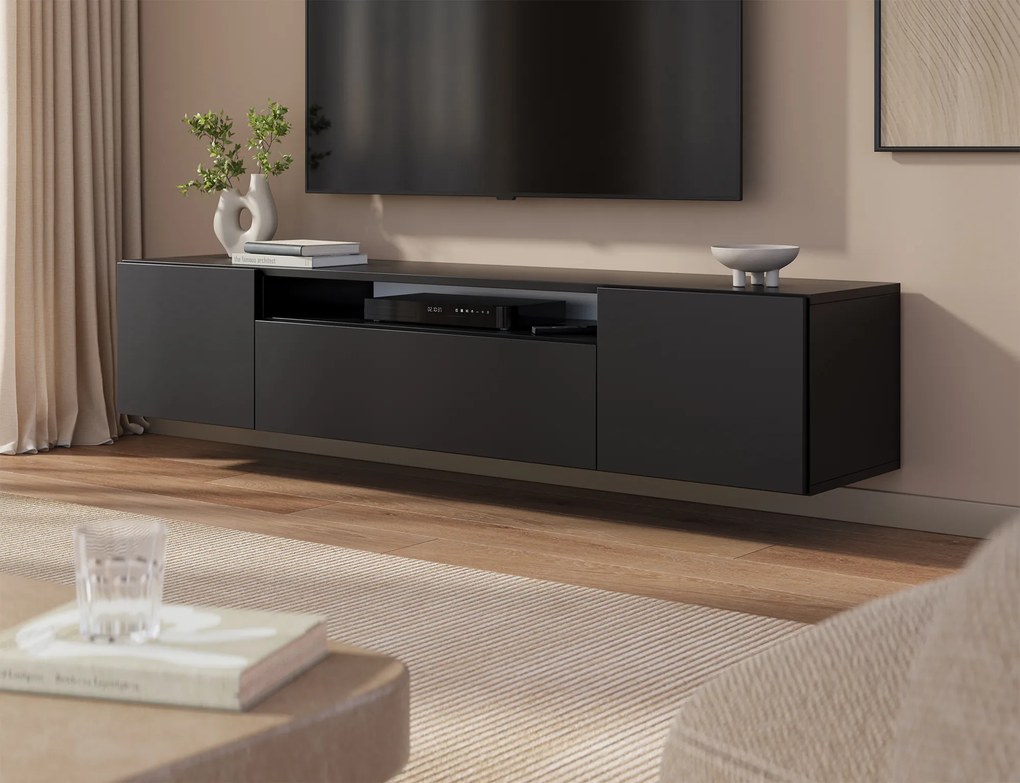 ADRK Furniture Femur 200 Závěsný TV stolek ADRK-RTV-FEMU-200-B