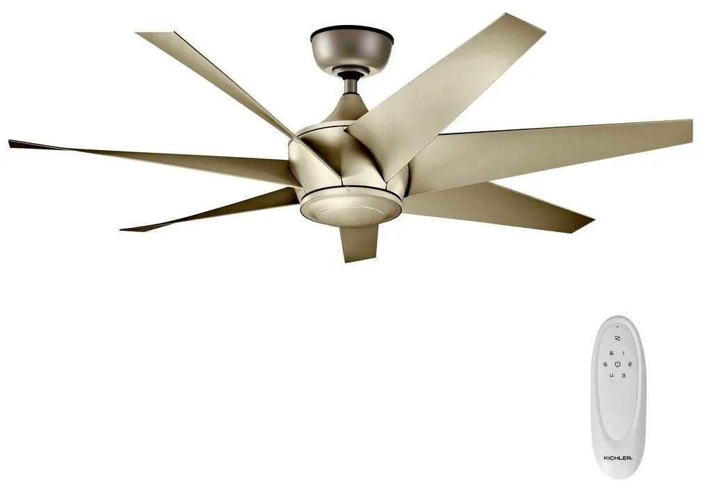 Elstead Kichler KLF-LEHR2-54-AS-Stropní ventilátor LEHR pr. 137 cm IP44+dálkové ovládání KLF-LEHR2-54-AS