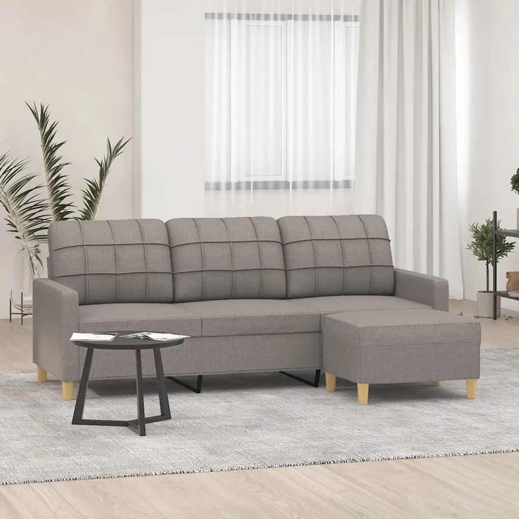 3místná pohovka s podnožkou taupe 180 cm textil 3201008