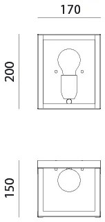 Il Fanale 205.09.FF London, nástěnné svítidlo v kombinaci antického kovu a čirého skla, 1x46W E27, 31x17cm