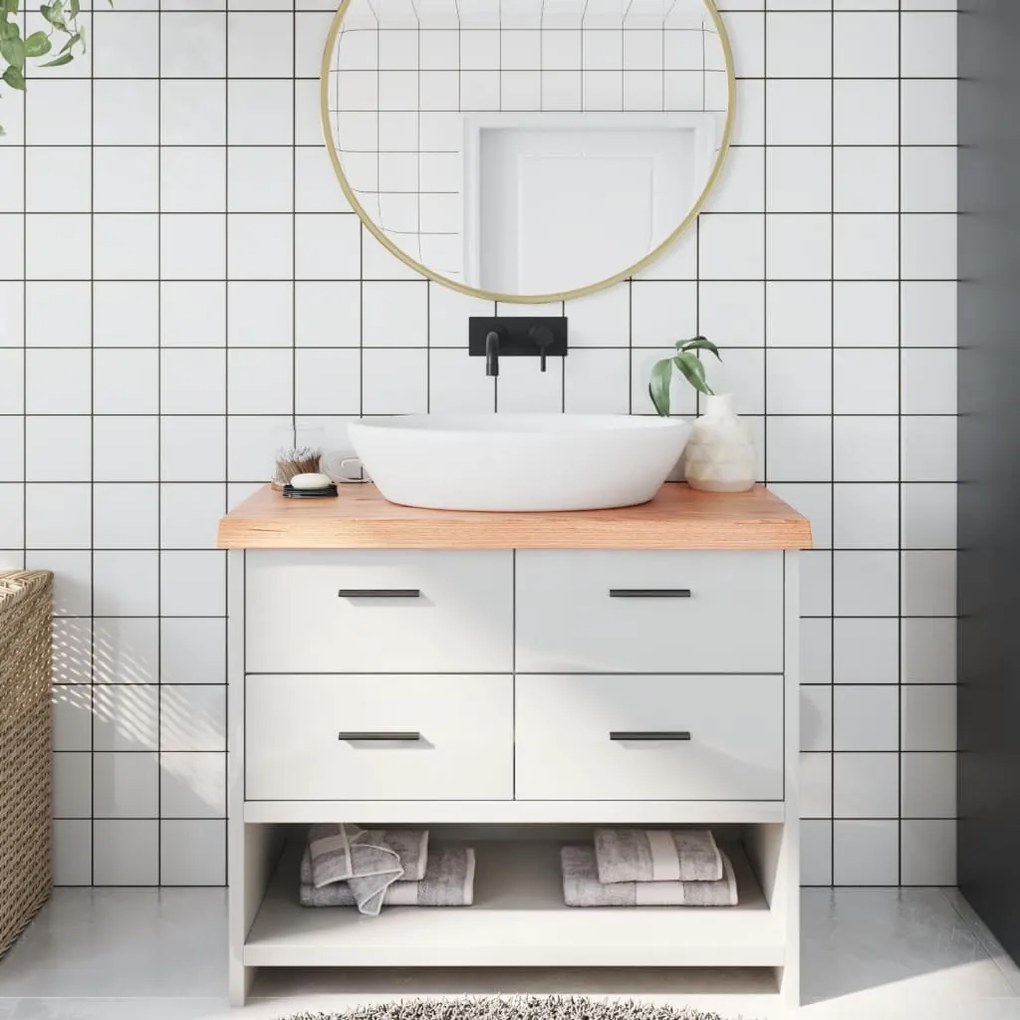 Koupelnová deska hnědá 100x60x(2-6) cm ošetřený masivní dřevo 3156136