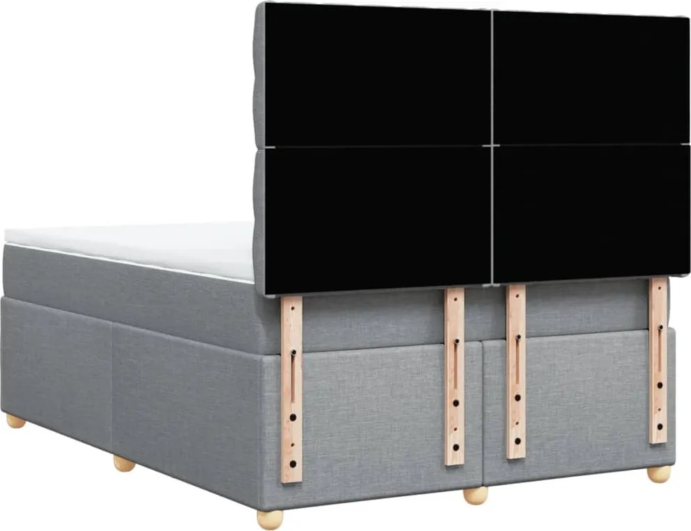 Box spring postel s matrací světle šedá 140 x 190 cm textil 3291282