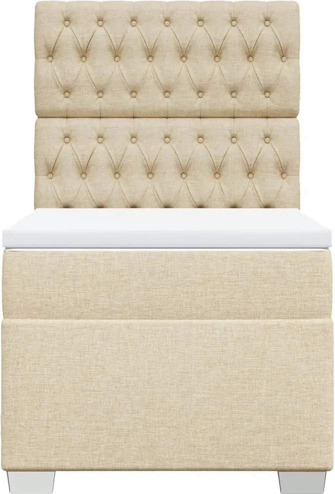 Box spring postel s matrací krémová 90x190 cm textil 3290355