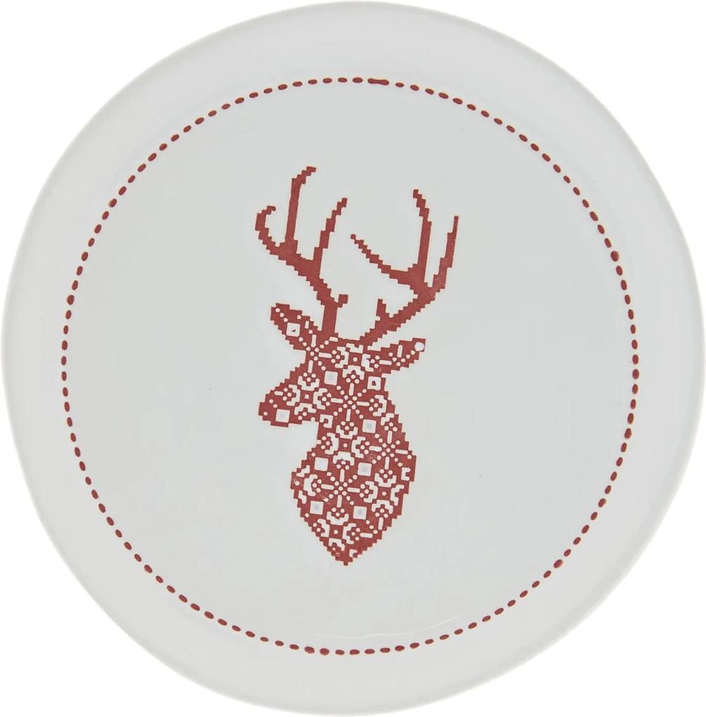 Keramický dezertní talíř s jelenem - Ø 17*2 cm