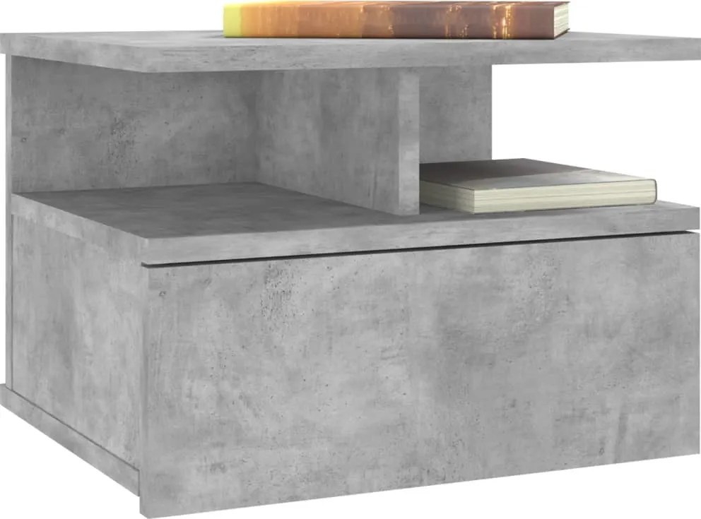vidaXL Plovoucí noční stolky 2 ks 40 x 31 x 27 cm kompozit [800414] Barva: Betonová šedá