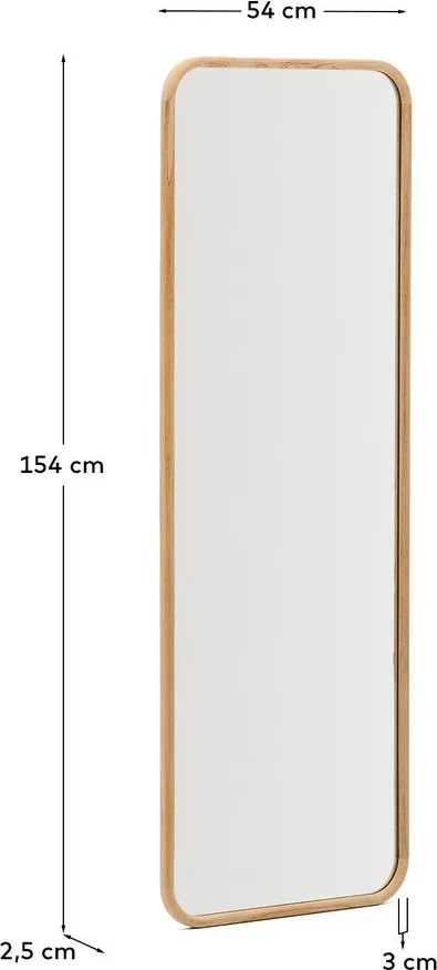 Nástěnné zrcadlo s dřevěným rámem 54x154 cm Milsa – Kave Home