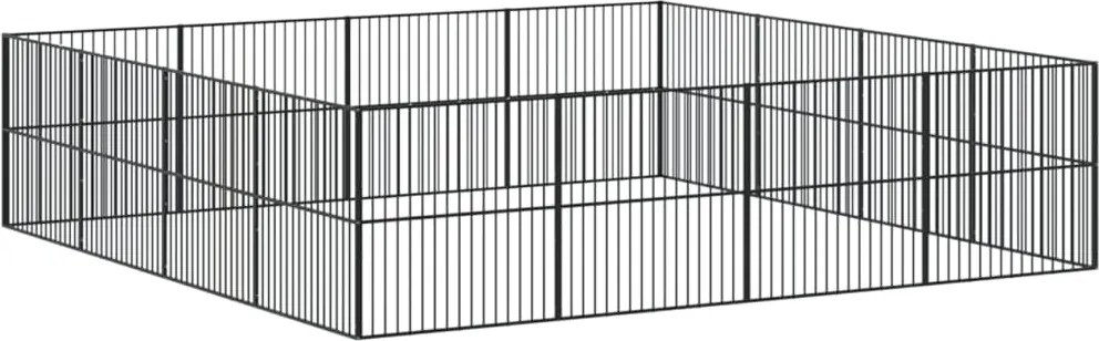 Ohrádka pro psy 16 panelů černá pozinkovaná ocel 3209555