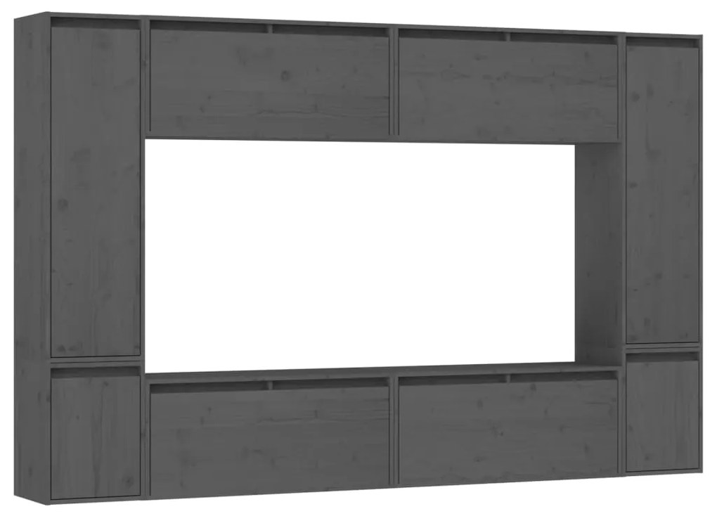 vidaXL TV skříňky 8 ks šedé masivní borové dřevo