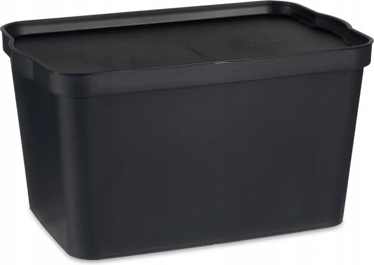 Uzavíratelný box s víkem Compact, 24 l, černý