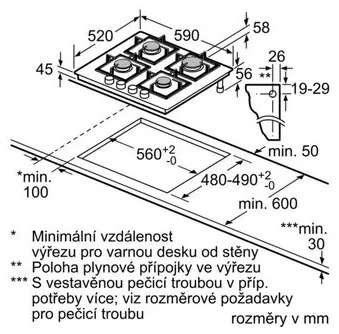 Bosch PNP6B6B90 Plynová varná deska