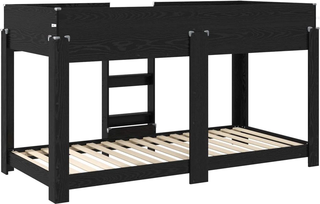 Patrová postel pro děti Černý dub 80 x 200 cm Kompozitní dřevo 3410524