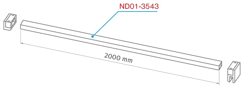 Roth Tyč vzpěry WALK 2000 mm Varianta: délka: 200 cm - (Tyč vzpěry WALK - ND01-3543), Barva profilů a typ výplně: profily: brillant