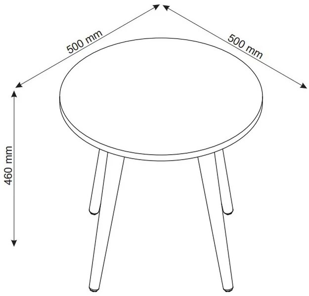 Kulatý konferenční/odkládací stolek Porto 50 cm, dub artisan