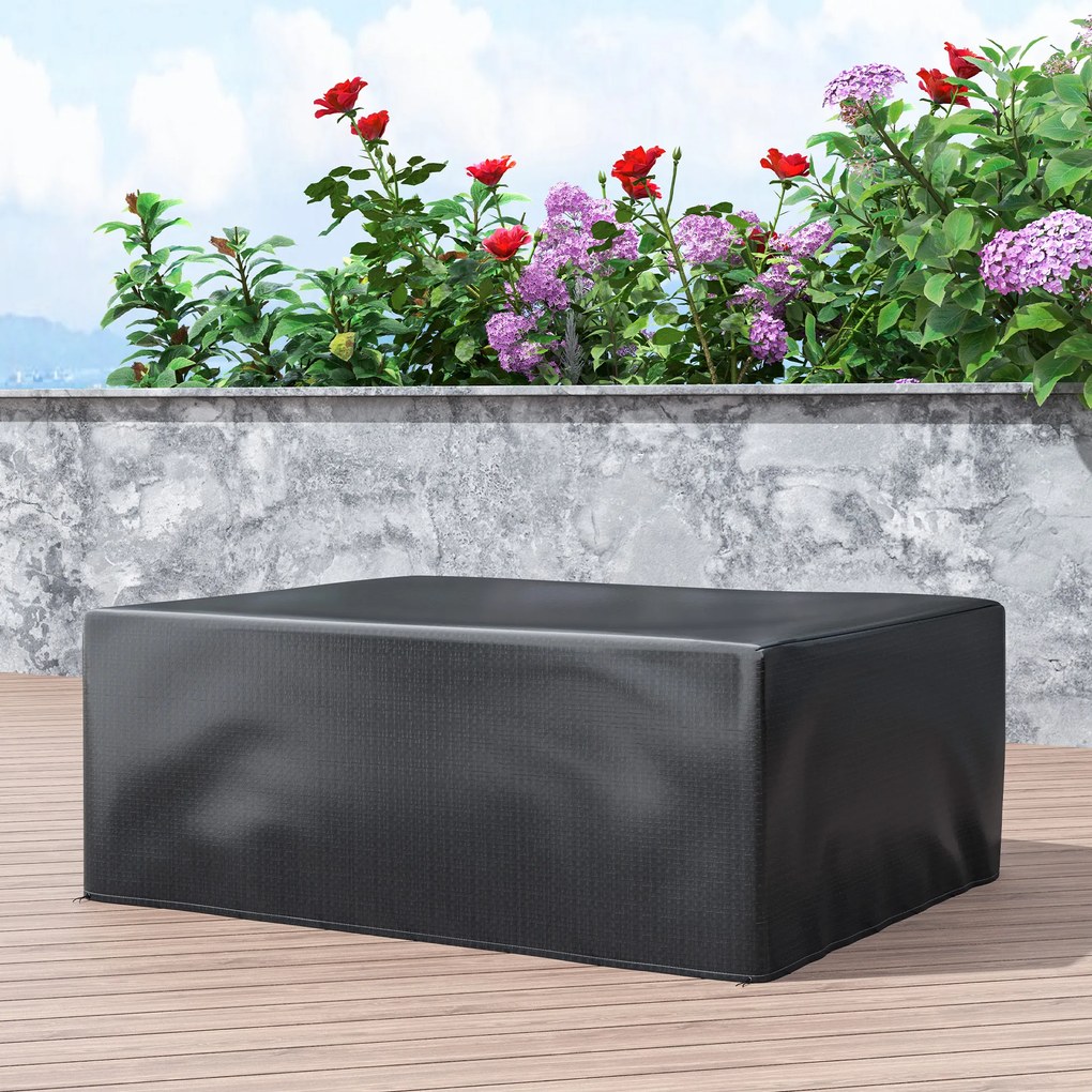 Outsunny nepromokavý kryt na zahradní nábytek, odolný proti UV – ochranná PE plachta pro zahradní stoly a terasový nábytek, obdélníkový 235 x 190 x 9…