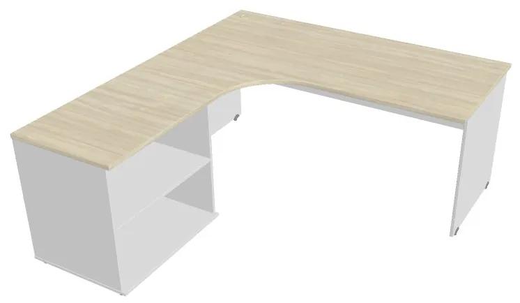 Sestava stolu a skříně pravá 180 cm - Hobis Gate GE 1800 60 H P Dekor stolové desky: akát, Dekor lamino podnože: bílá