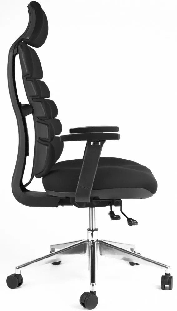 MERCURY STAR Kancelářská ergonomická židle SPINE s podhlavníkem — látka, nosnost 130 kg Šedá