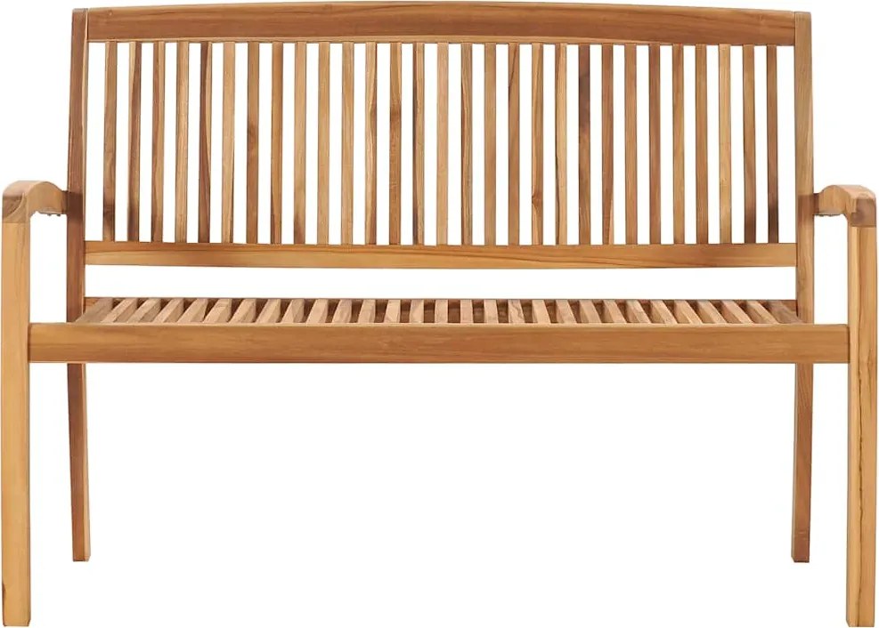 Stohovatelná zahradní lavice s poduškou 128,5 cm masivní teak 3063280