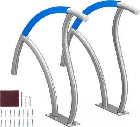 Bazénové madlo 2ks 76,2 × 76,2 cm z nerezové oceli se základní deskou pro vířivky