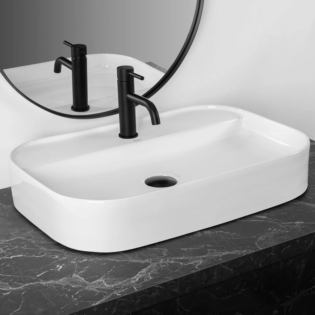 Rea Verona, umyvadlo na desku 650x440x120mm, bílá lesklá, REA-U3325
