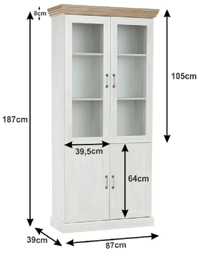 Kondela Vitrína, sosna skandinávská / dub divoký, ROYAL W4D