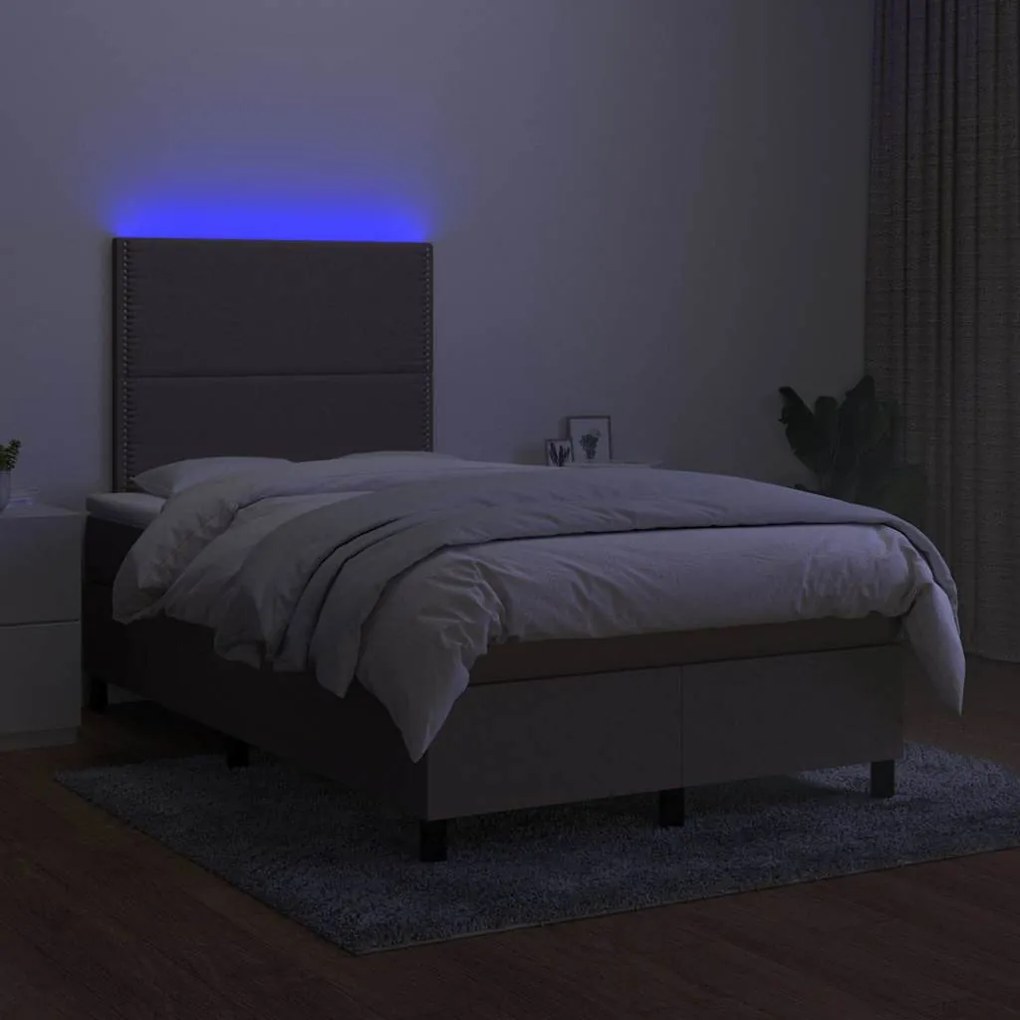 Box spring postel s matrací a LED taupe 120 x 200 cm textil 3134785