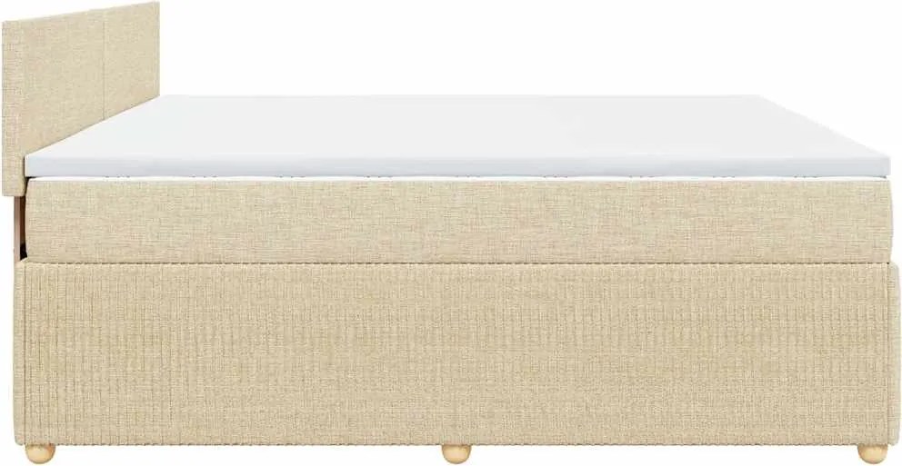 Box spring postel s matrací krémová 200x200 cm textil 3289861