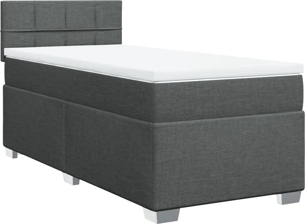 Box spring postel s matrací tmavě šedá 90x190 cm textil 3288044